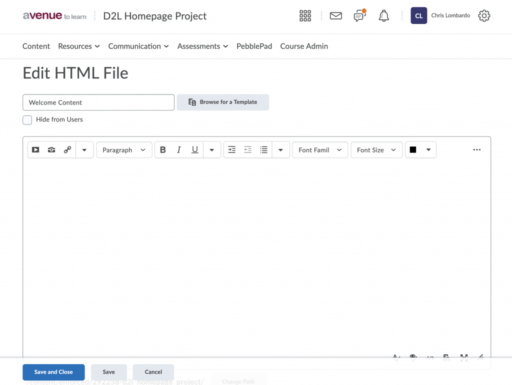 Welcome Tab Content – Avenue Help