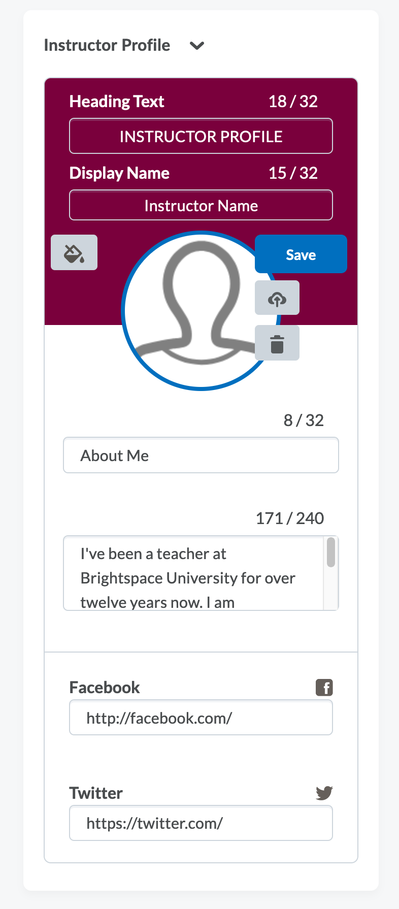 Instructor Profile Widget – Avenue Help