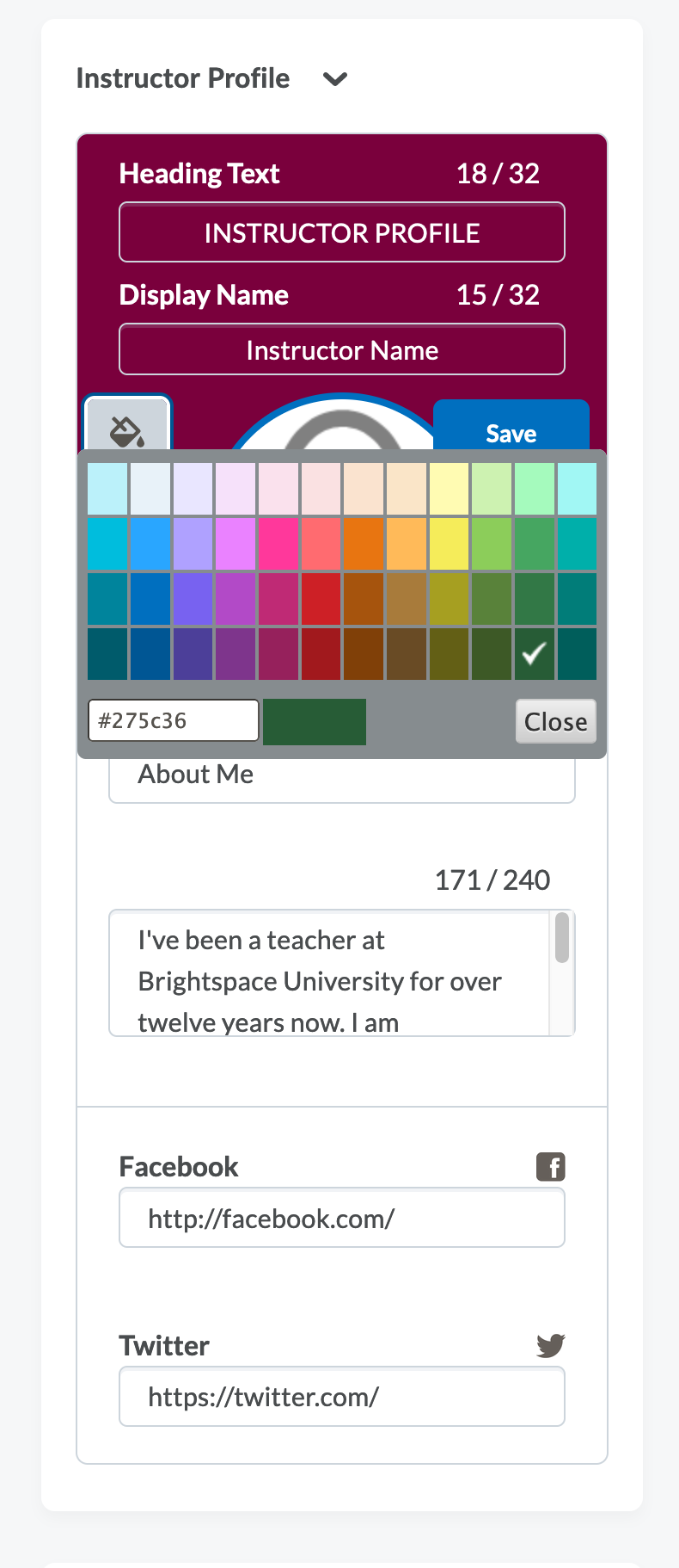 Instructor Profile Widget – Avenue Help