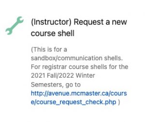 How do I request a continuing/non-registrar course shell? – Avenue Help
